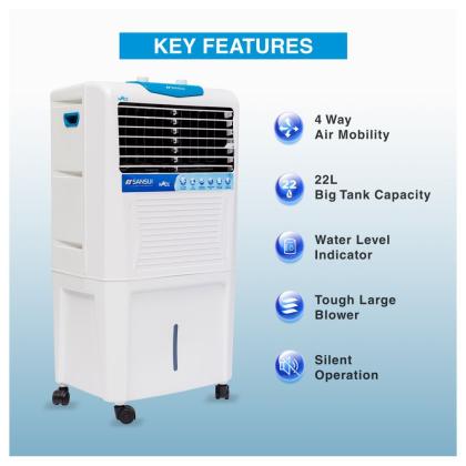 Sansui JSE22RIC-KAZE 22 Litres Portable Air Cooler with Maxi Cool ...