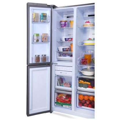 Haier 630 liters Side-by-Side Refrigerator, Inox Steel HRT-683IS - JioMart