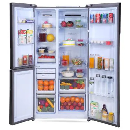 Haier 630 liters Side-by-Side Refrigerator, Inox Steel HRT-683IS - JioMart