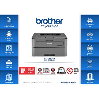 Brother HL-L2321D Laser Single-Function Monochrome USB Printer - JioMart