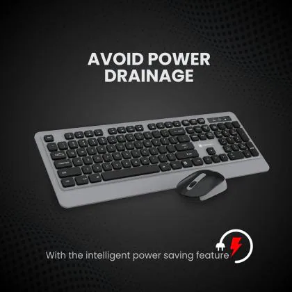 Portronics Key5 Wireless Keyboard and Mouse Combo, Grey - JioMart