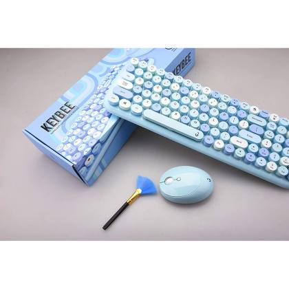 iGear KeyBee Retro 2.4GHz Wireless Keyboard and Mouse Combo, Blue - JioMart
