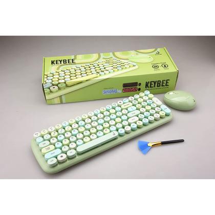 iGear KeyBee Retro 2.4GHz Wireless Keyboard and Mouse Combo, Green ...