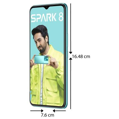 Tecno Spark 8 64GB, 4GB RAM, Turquoise Cyan, Mobile Phone - JioMart