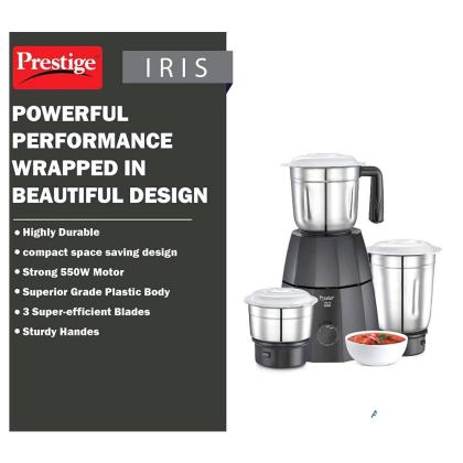 Prestige Iris 550 Watts Mixer Grinder with 3 Jar (Black) - JioMart
