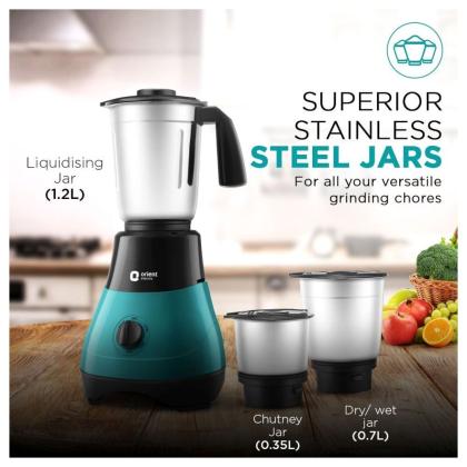 Orient Electric Fine Blend 500 Watt Mixer Grinder with 3 Speed Control ...