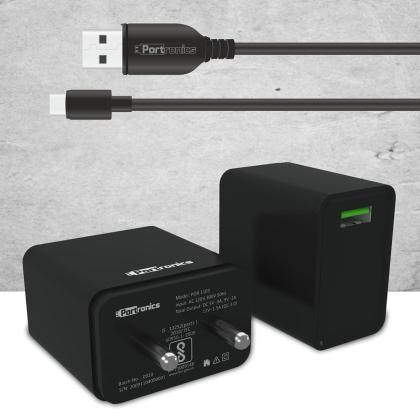 Portronics Adapto One Travel Adaptor with Type-C Cable, Black - JioMart