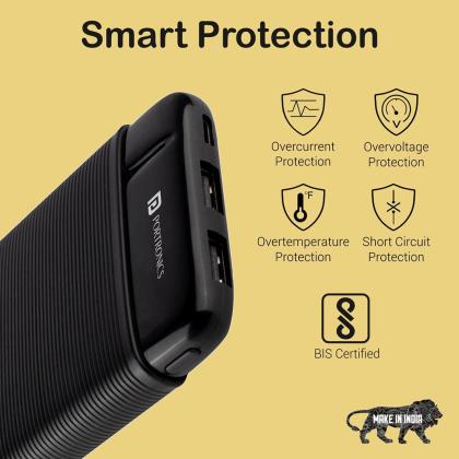 Portronics 10000 mAh Power Bank, Power Pro, Black - JioMart
