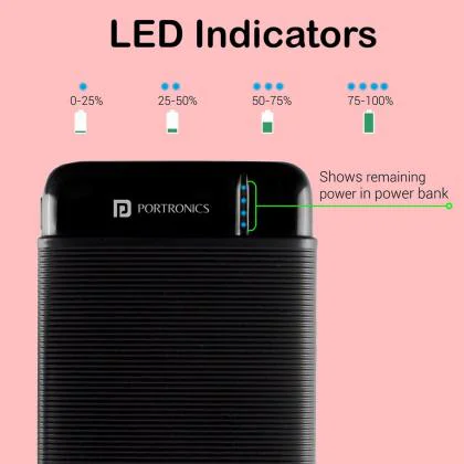 Portronics 10000 mAh Power Bank, Power Pro, Black - JioMart