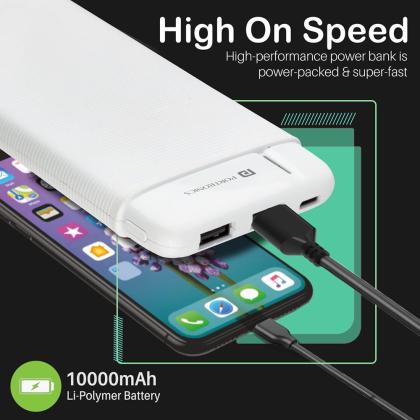 Portronics 10000 mAh Power Bank, Power Pro, White - JioMart
