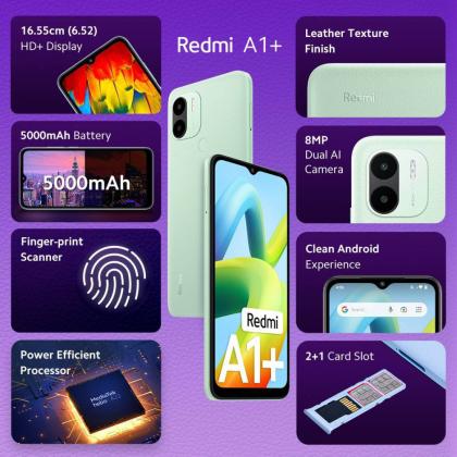 Redmi A1 Plus 32 GB, 3 GB RAM, Light Green Mobile Phone - JioMart