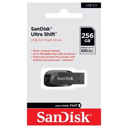 SanDisk Ultra Shift 256 GB Pen Drive with USB 3.0 Interface, Black ...