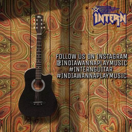 Intern INT-38C Acoustic Guitar, Black - JioMart