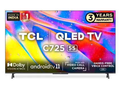 TCL 139.7 cm (55 inch) 3Yrs Warranty QLED Ultra HD (4K) Smart TV, C725 ...