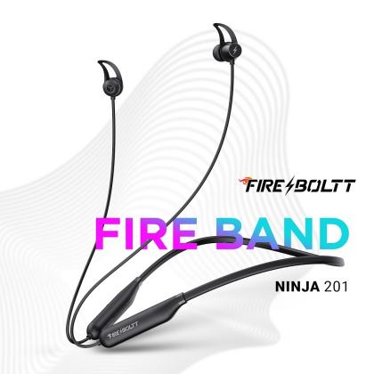 Fire-Boltt Fire Band Ninja 201 Wireless Neckband with Up to 12 Hours Playback, Black - JioMart