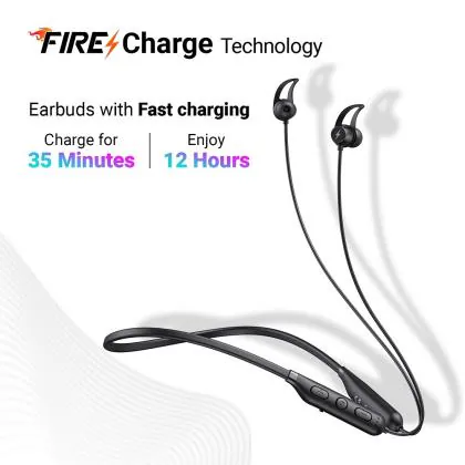 Fire-Boltt Fire Band Ninja 201 Wireless Neckband with Up to 12 Hours ...