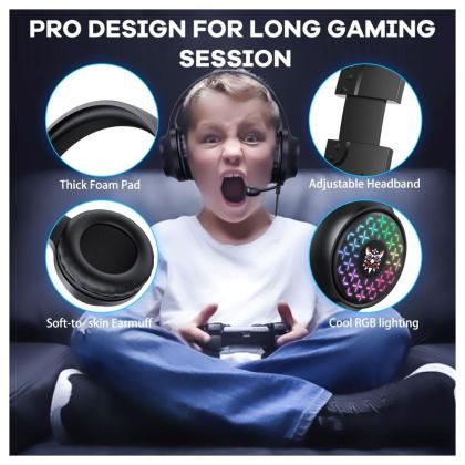 Onikuma X7 Pro Wired Gaming Headphone with Noise Cancellation, Black ...