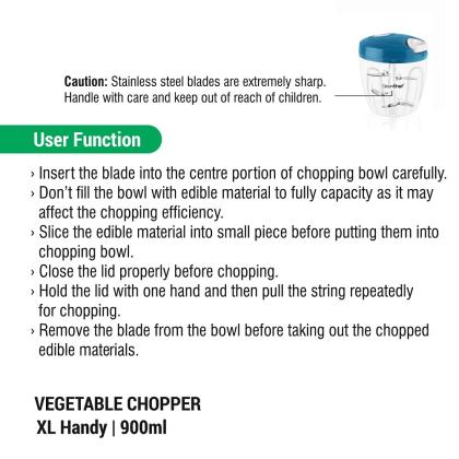 Greenchef 900 ml XL Chopper Handy Vegetable Chopper - JioMart
