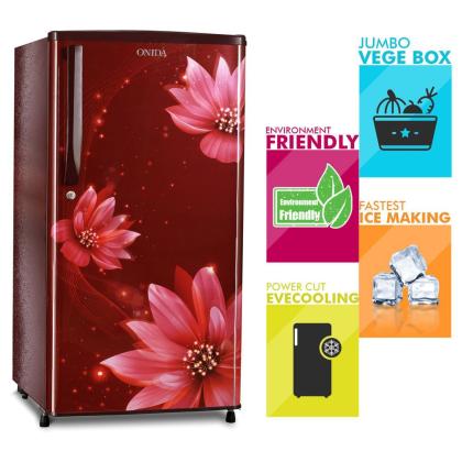 Onida 190 Litre 3 Star Single Door Refrigerator, Floral Red RDS1903R ...