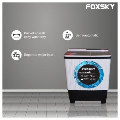 Foxsky 7.5 Kg Top Loading Semi-Automatic Washing Machine with 3D Scrub ...