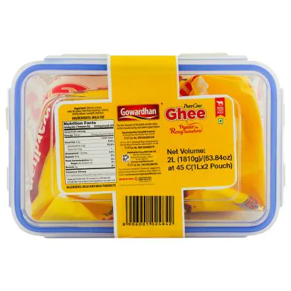 Gowardhan Cow Ghee 1 L (Pack of 2) Pouch With Lock & Seal Container ...