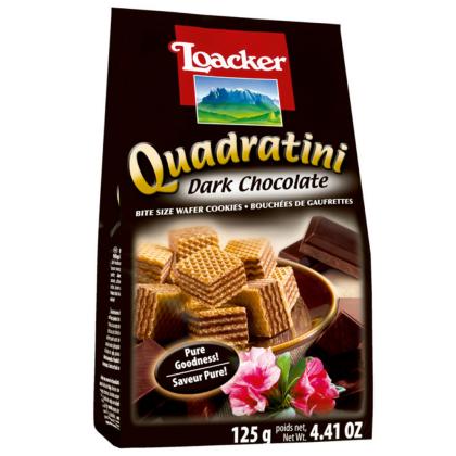 Loacker Quadratini Dark Chocolate Wafer Cookies 125 g - JioMart