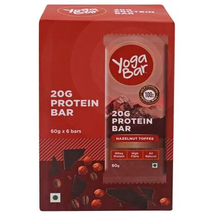 Yoga Bar Hazelnut Toffee Protein Bar 60 g (Pack of 6) - JioMart