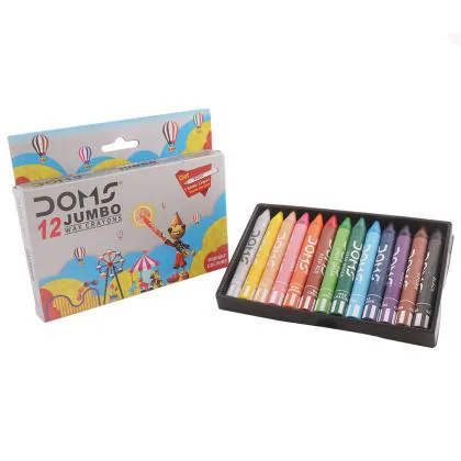 Doms Jumbo Wax Crayons (12 Shades) - JioMart