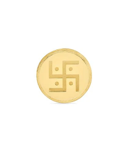 1 GM 24 KT (999) Swastik Round Gold Coin - JioMart