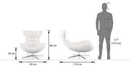 Urban Ladder Madonna Swivel Lounge Chair (Colour : White) - JioMart
