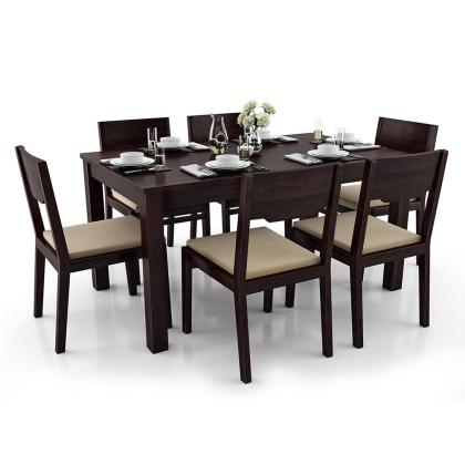 Urban Ladder Arabia Solid Wood 6 Seater Dining Table (Finish : Mahogany ...