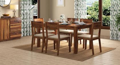 Urban Ladder Arabia Solid Wood 6 Seater Dining Table (Finish : Teak ...