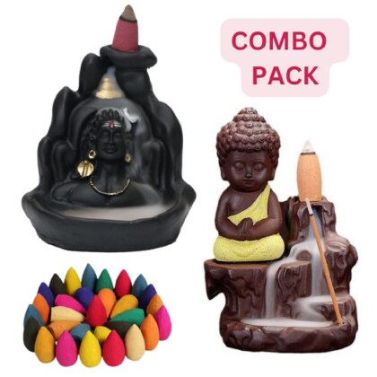 Jiyansh Creation Combo Of Buddha and Lord Shiva Adiyogi Smoke Fountain ...