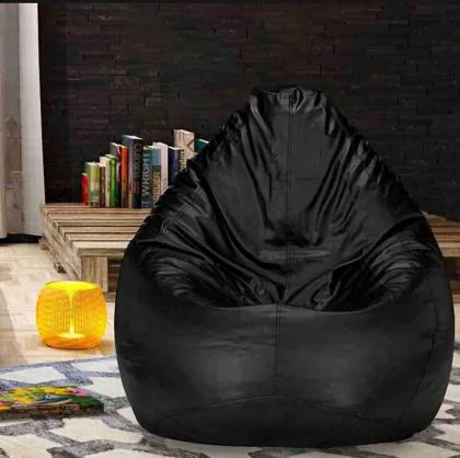 Aarij Mart Black Artificial Leather Teardrop Bean Bag Xl Jiomart