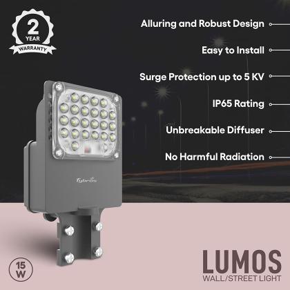 Fybros Warm White Lumos Outdoor Street Garden Wall Focus Led Lights 15 ...