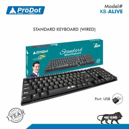 ProDot Standard Keyboard KB-Alive USB having 104 Keys - JioMart