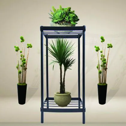 EQUAL 2 Step Plant Stand, Metal Modern Tulsi Plant Stand, Black - JioMart