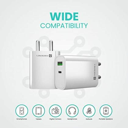 Portronics Adaptor 44 Fast Charging 20W Mobile Charger with Dual Output ...