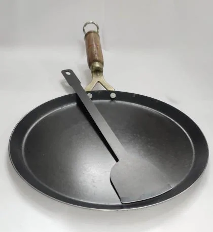 NAAYAGI - PURE RION TAWA WITH WOODEN HANDLE - FLAT DESIGN WITH BORDER ...