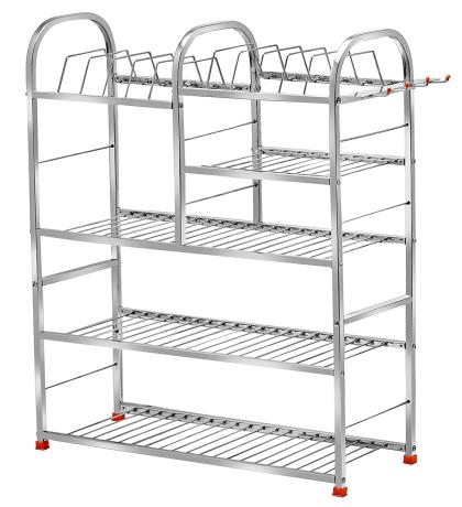 Zaib Wall Mounted Stainless Steel Rust Proof Kitchen Rack Bartan Stand ...