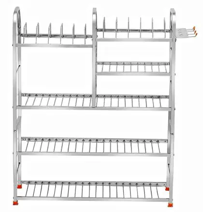 Zaib Wall Mounted Stainless Steel Rust Proof Kitchen Rack Bartan Stand ...