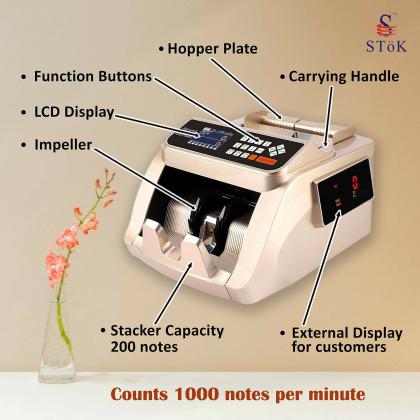 Stok Fully Automatic Mix Note Value Counting Machine And Fake Note ...