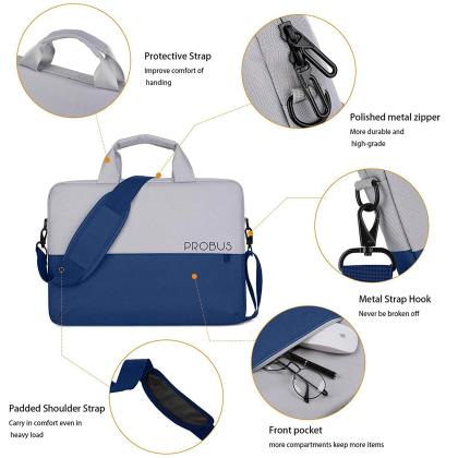 Probus Blue Polyester Dual Tone Laptop Slim Sleeve Bag For 15.6 inch ...