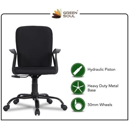 Green Soul Seoul-X Mid Back Smart Black Office/Study Chair - JioMart