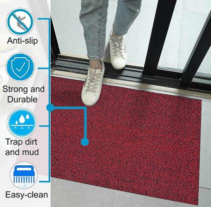 Motella Crafts Red, Black Polyvinyl Chloride Solid Rectangular Non-Slip ...