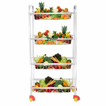 PALOMINO Fruits/Vegetables Kitchen Rack 4 Step Rack Stainless Steel ...