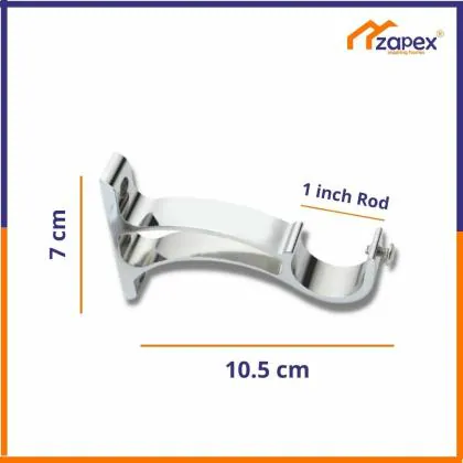 ZAPEX Luxury Chrome Finish Curtain Support for Bracket Parda Holder ...