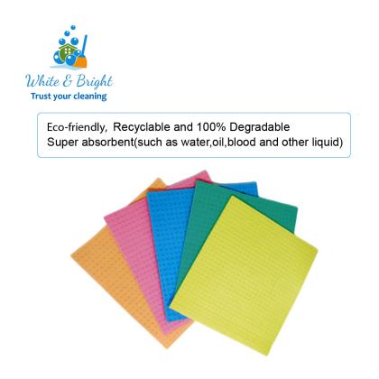 White & Bright Multicolor Microfiber Cellulose Sponge Cleaning Wipes ...