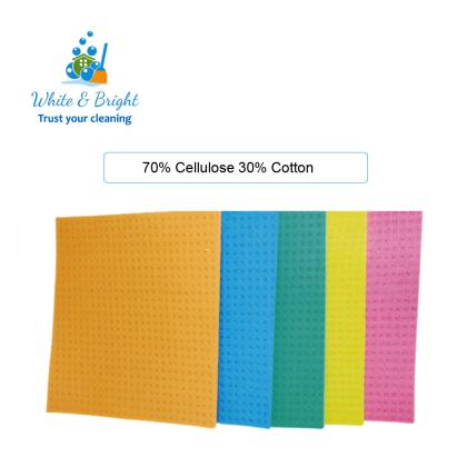 White & Bright Multicolor Microfiber Cellulose Sponge Cleaning Wipes ...