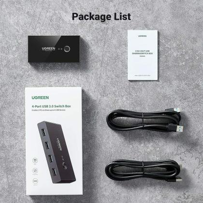 UGREEN 30768 2 In 4 Out USB 3.0 Sharing Switch Box (Black) - JioMart